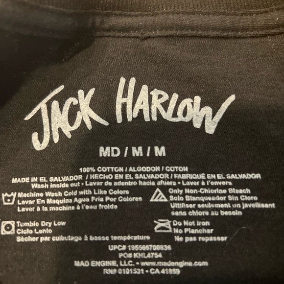 Jack Harlow | Shirts | Jack Harlow Album Cover Tee Shirt Mens Size Medium | Poshmark